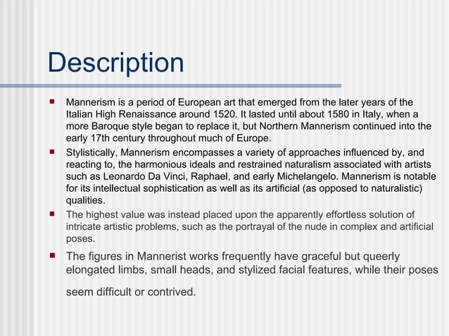 Mannerism | PPT