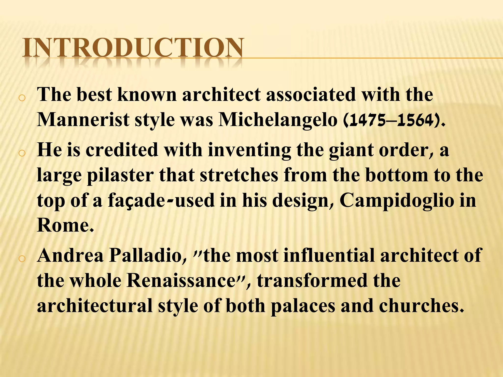 Mannerism Architecture | PPTX