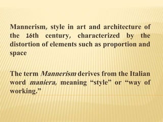 Mannerism Architecture | PPT