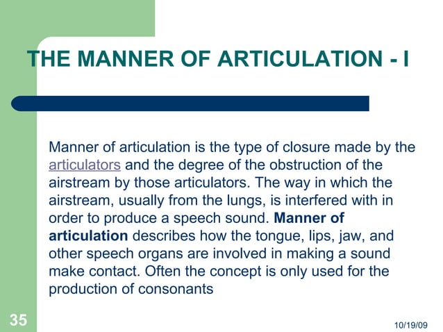 Manner Of Articulation | PPT | Ear, Nose and Throat Conditions ...