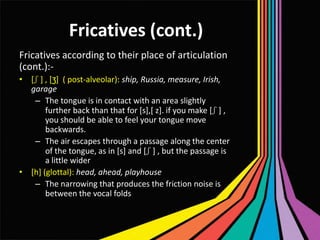 Phonetics - Manner of Articulation | PPTX | Ear, Nose and Throat ...