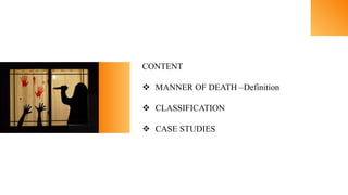 Manner of Death (Medical Jurisprudence) | PPTX