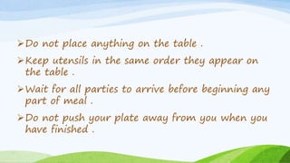 Manners and etiquettes | PPTX