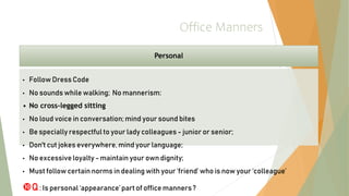 Manners at Office PLUS | PPTX