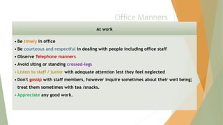 Manners at Office PLUS | PPTX