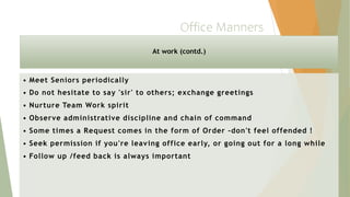 Manners at Office PLUS | PPTX