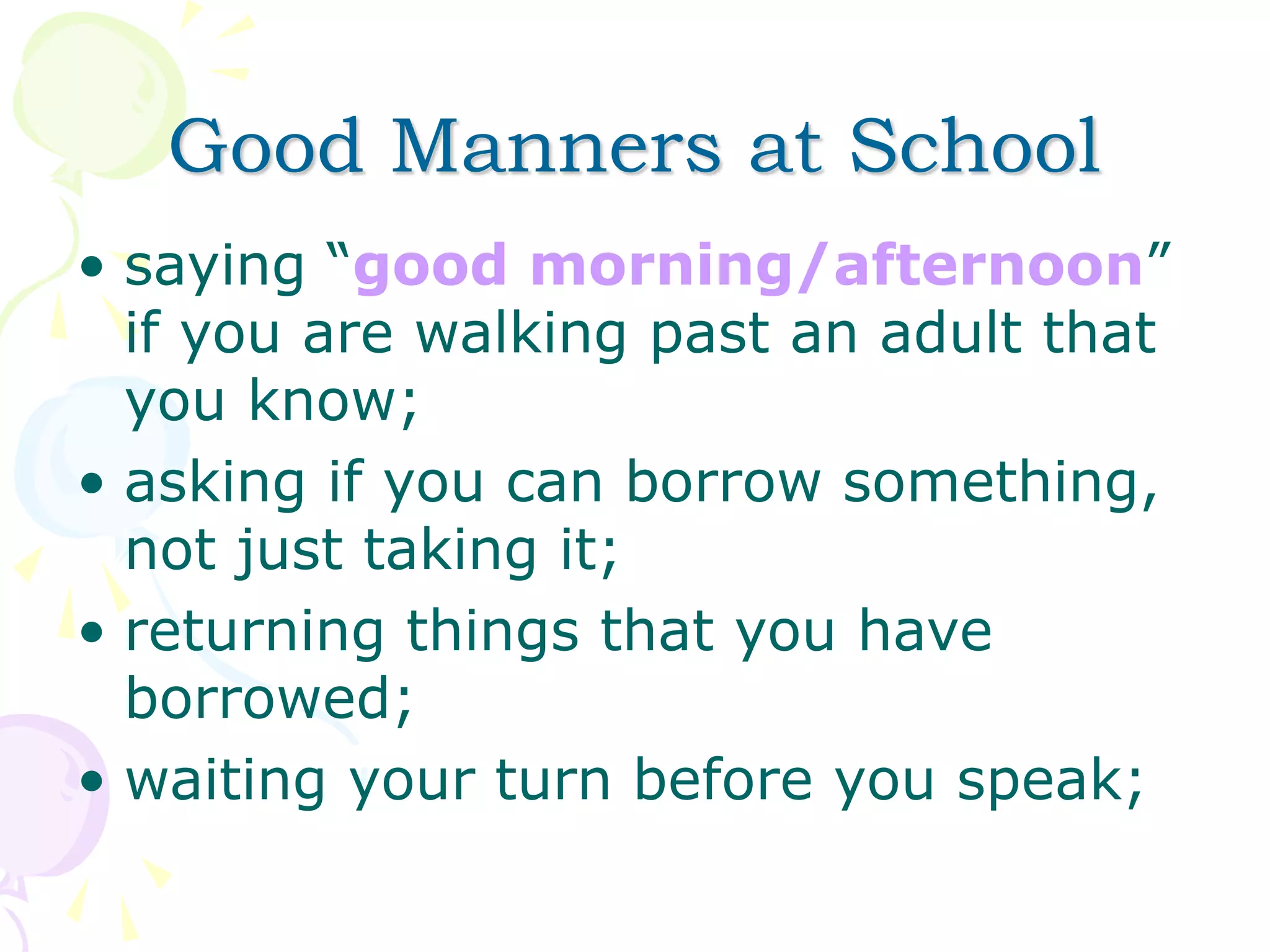 Manners at School.ppt
