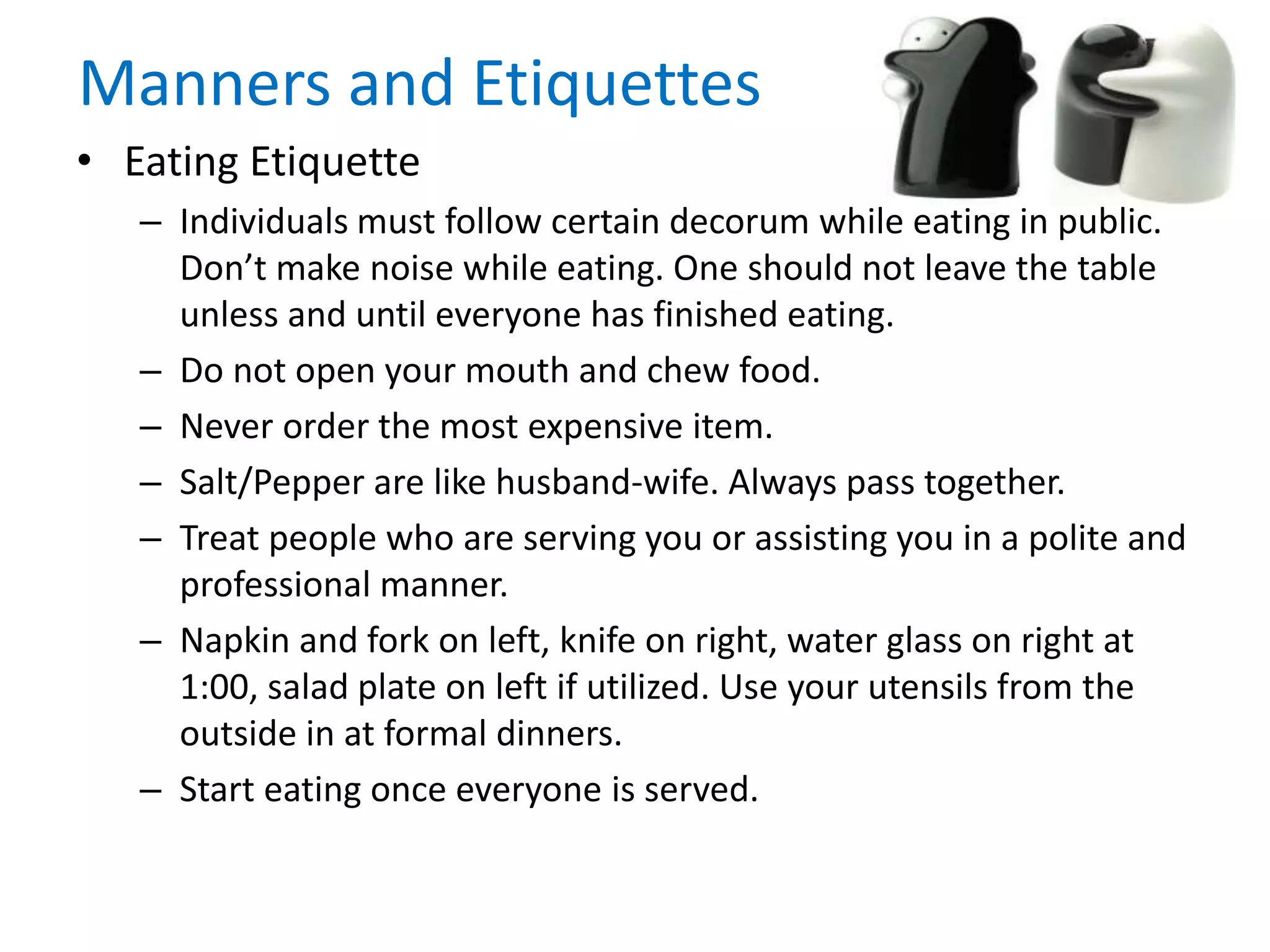 Manners etiquettes | PPTX
