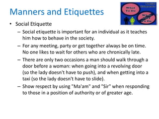 Manners etiquettes | PPTX