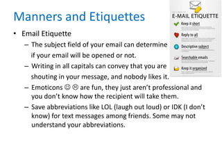 Manners etiquettes | PPTX