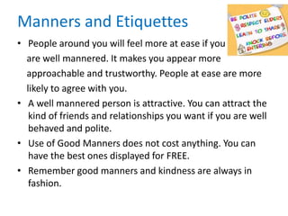 Manners etiquettes | PPTX