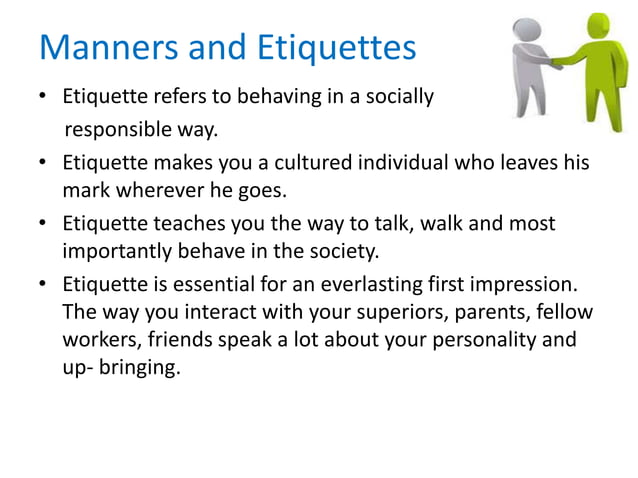 Manners etiquettes | PPT | Free Download