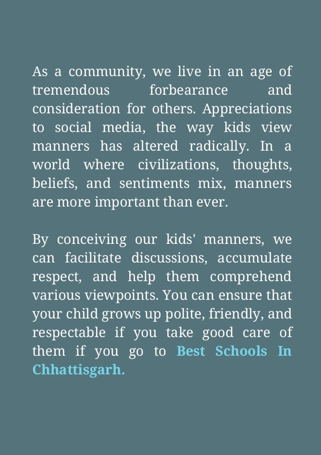 Manners matter how to teach your kids the basics of etiquette | PDF