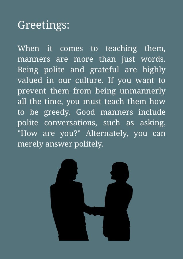 Manners matter how to teach your kids the basics of etiquette | PDF