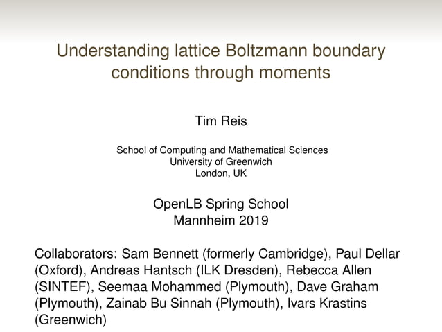 Understanding Lattice Boltzmann Boundary Conditions Through Moments Pdf