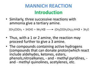 Mannich reaction | PPTX