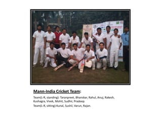 Mann India Cricket Team | PPTX