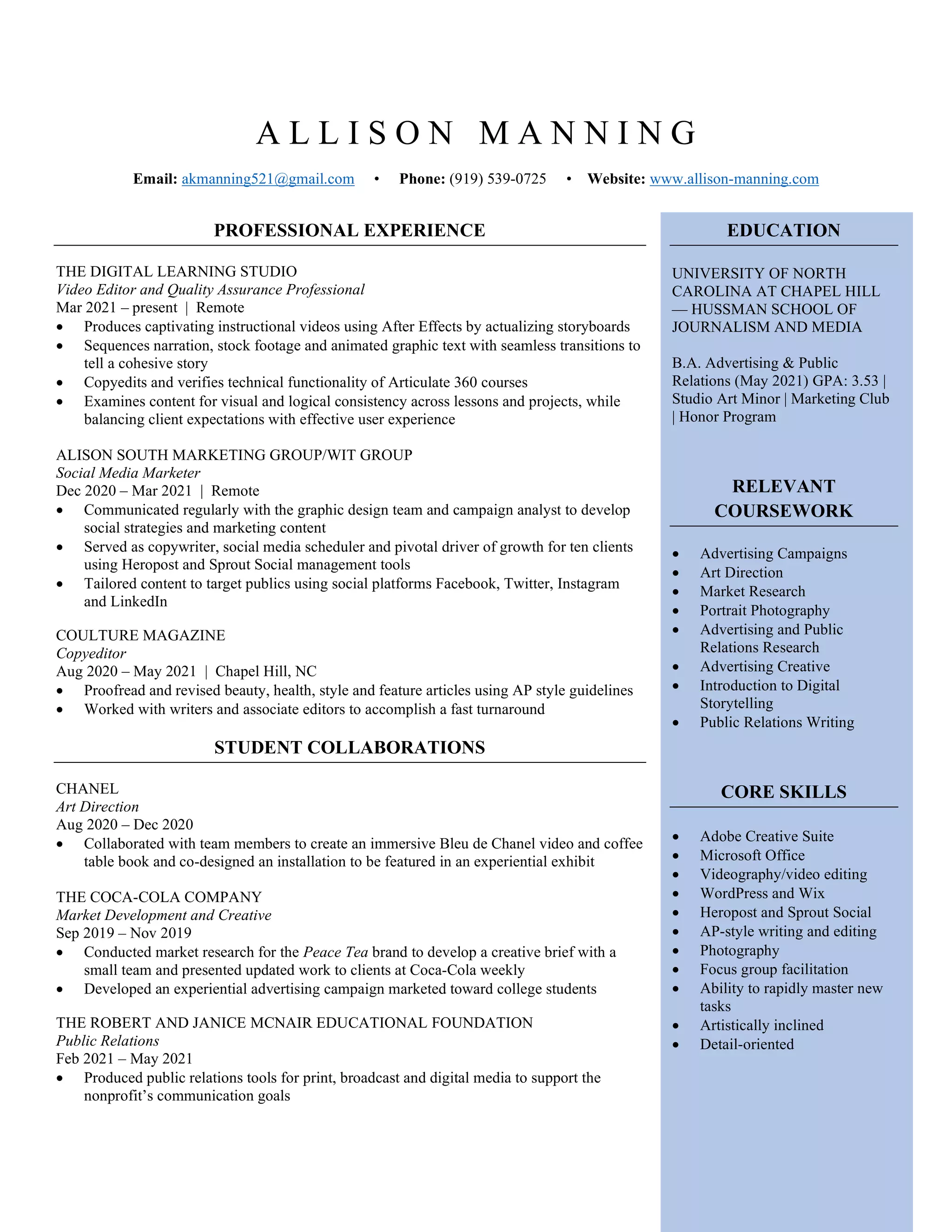 Manning Resume | PDF