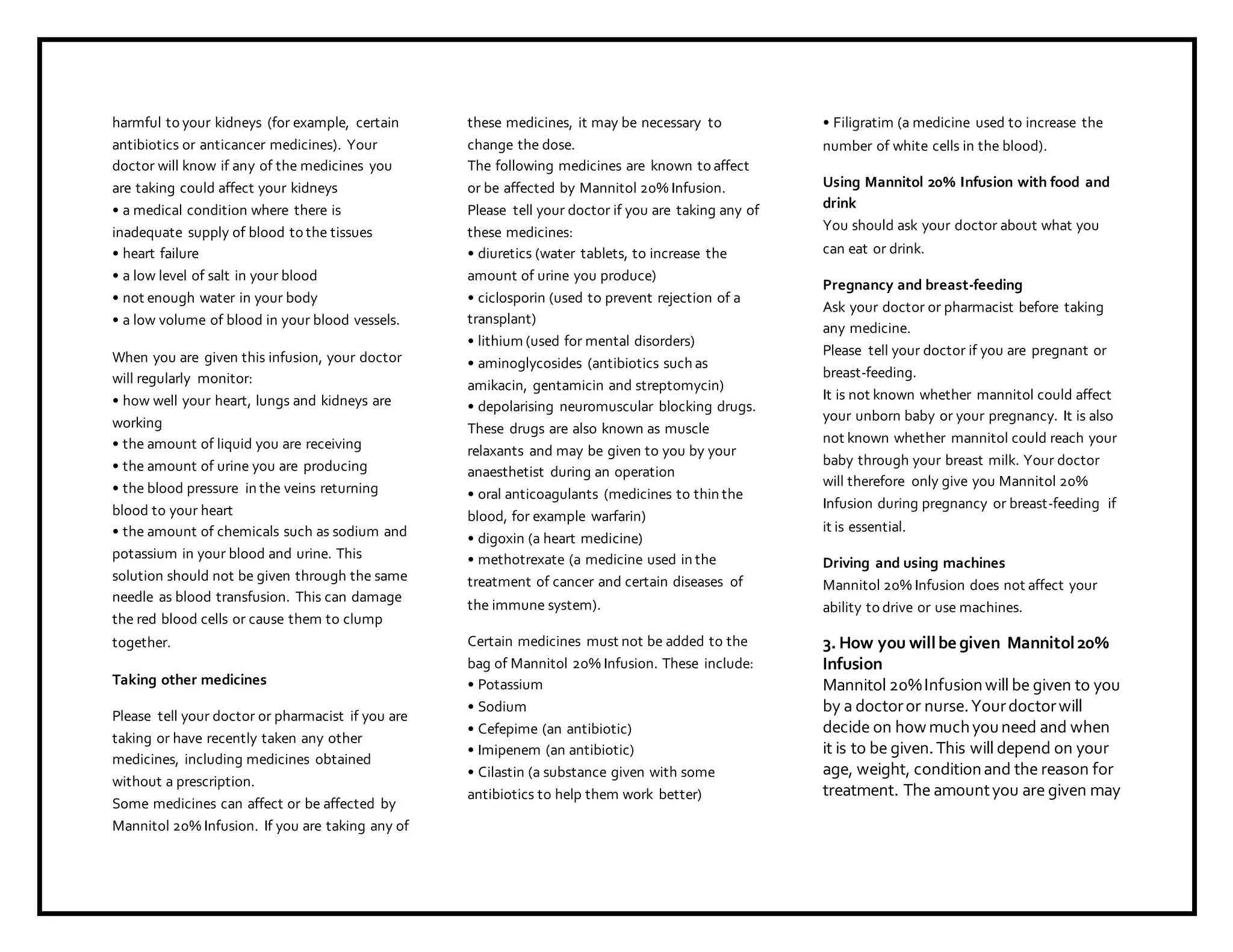 Mannitol intravenous infusion 20% pil, taj pharmaceuticals. | DOCX