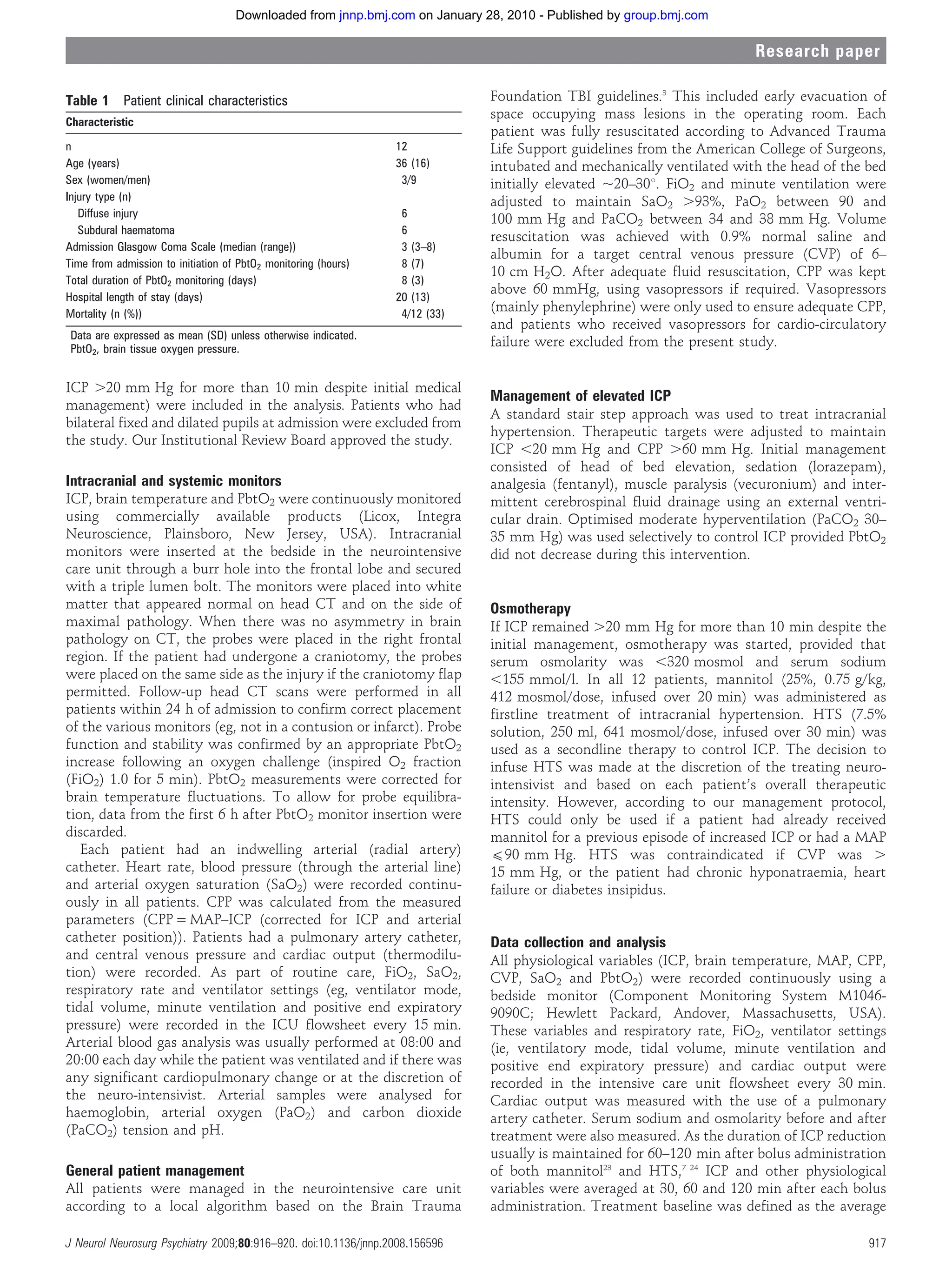 Mannitol Vs Hypertonic Saline | PDF