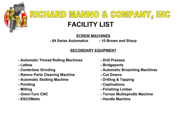 Manno Company Sales Presentation Modified | PPT | Manufacturing Industry | Industries