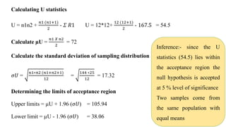 Non parametric test- MANN WHITNEY U TEST.pptx