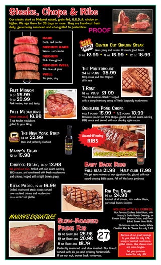 Mannys menu Orlando | PDF | Barbecues and Grilling | Food & Drink