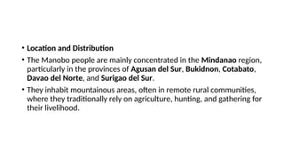 MANOBO IN THE PHILIPPINES. SHORT BACKGROUNDpptx | PPTX