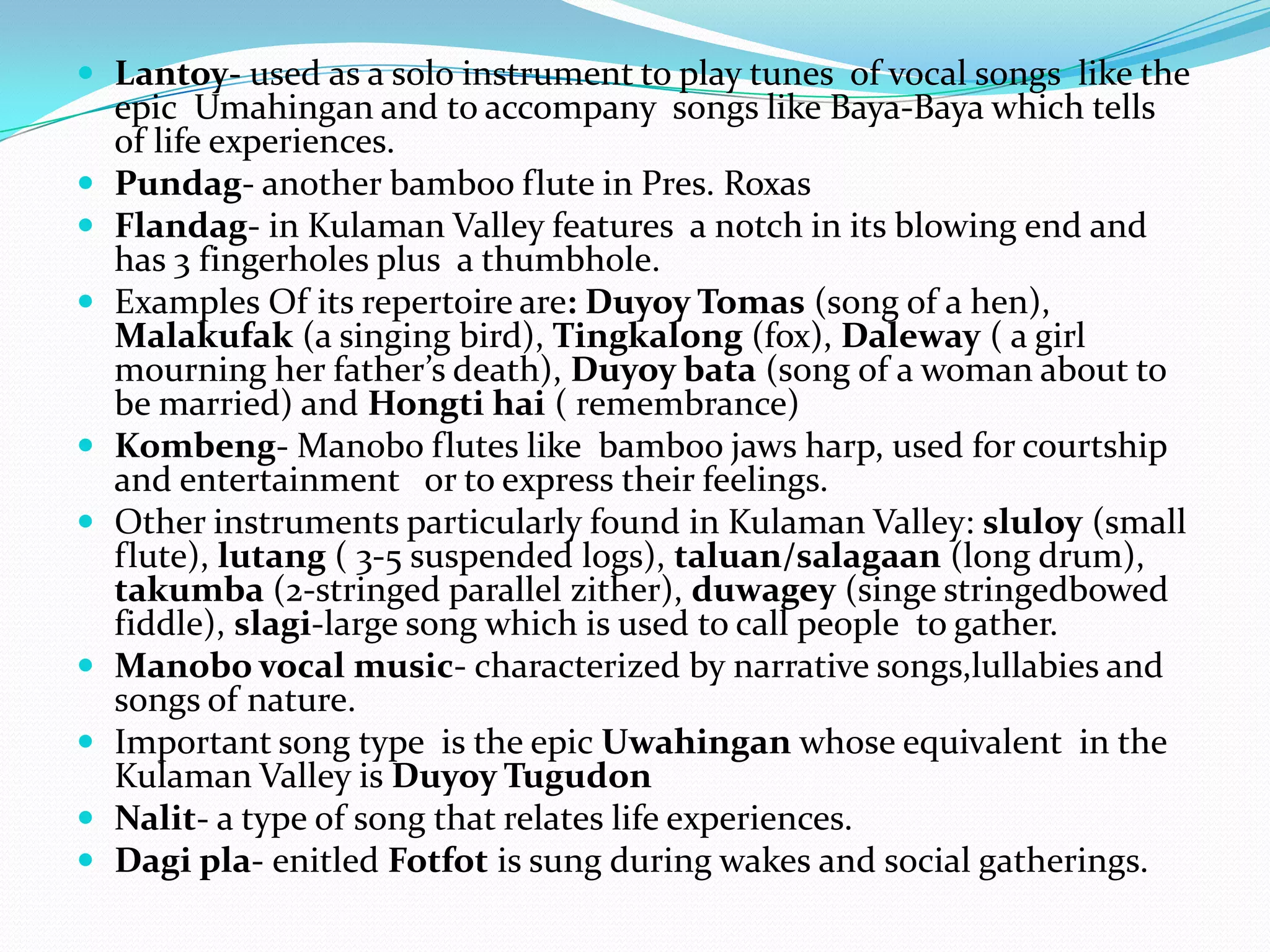 Manobo musical instruments | PPTX