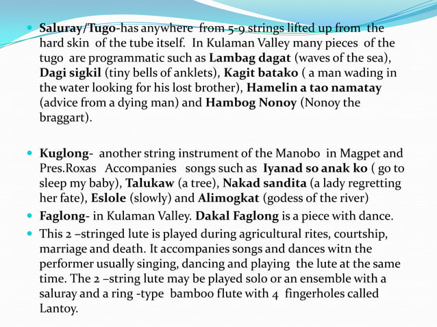 Manobo musical instruments | PPTX