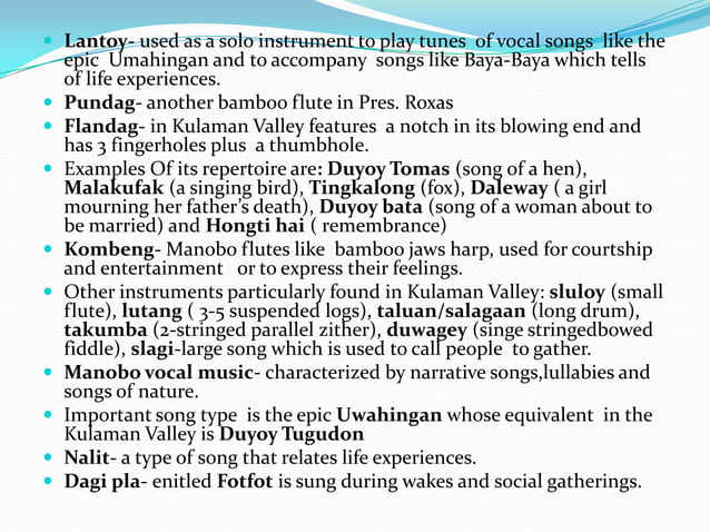 Manobo musical instruments | PPTX