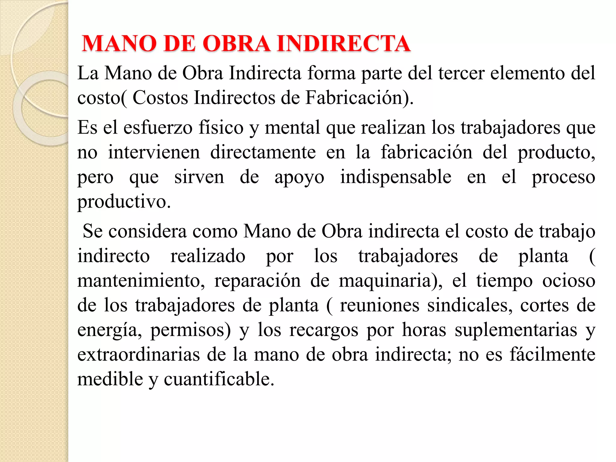 Mano de obra directa | PPTX