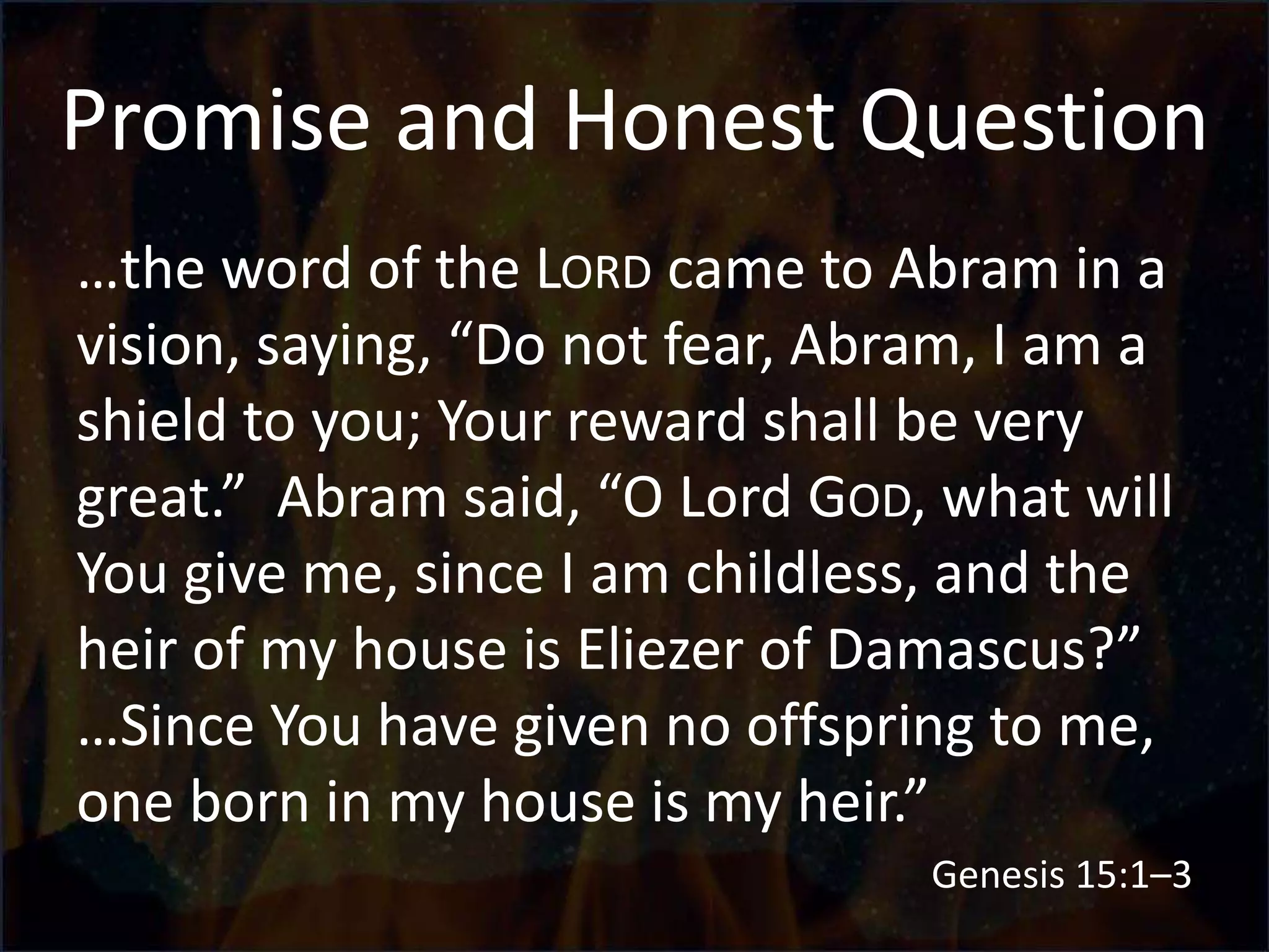 Man of Faith: Conversation with God Genesis 15 | PPTX