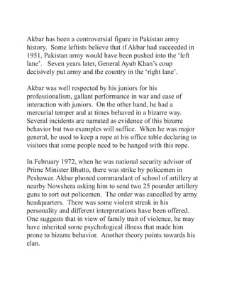 MAN OF SUBSTANCE AND REAL TALENT AND MERIT -PA-25 SANDHURST COMMISSIONED EX MAJOR GENERAL AKBAR ...
