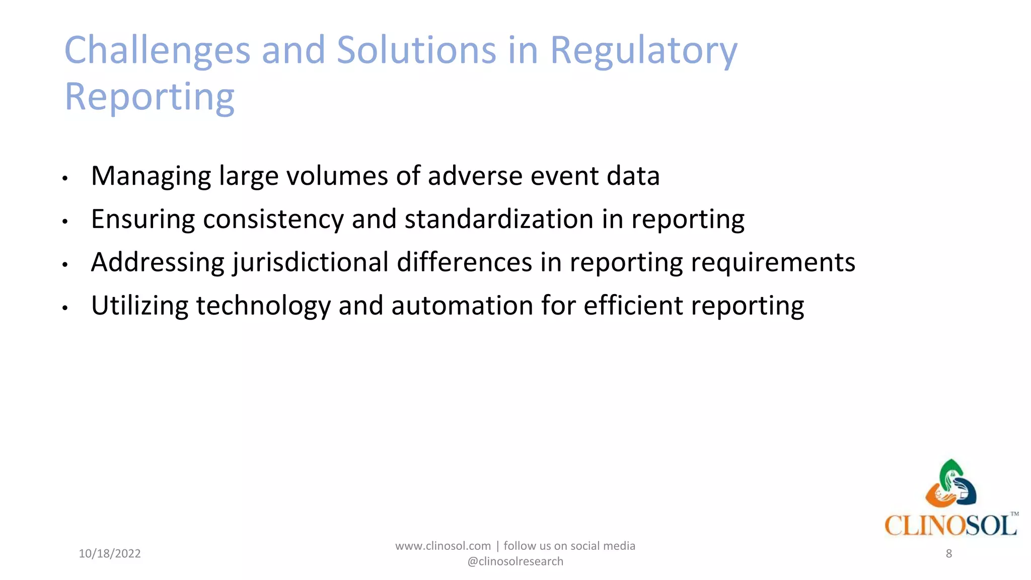 Regulatory Reporting in Pharmacovigilance: Compliance and Best ...