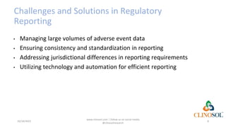 Regulatory Reporting in Pharmacovigilance: Compliance and Best ...