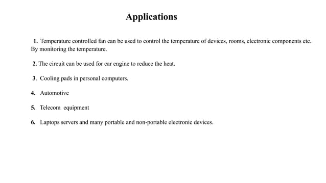 Ppt of temperature rise based fan speed control | PPT