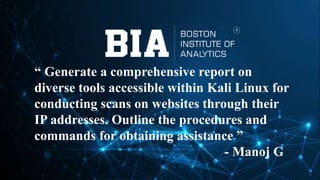 Exploring Kali Linux Tools for Website Scanning via IP Address | PPTX