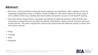 Exploring Kali Linux Tools for Website Scanning via IP Address | PPTX