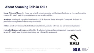 Exploring Kali Linux Tools for Website Scanning via IP Address | PPTX