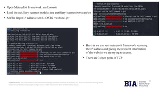 Exploring Kali Linux Tools for Website Scanning via IP Address | PPTX