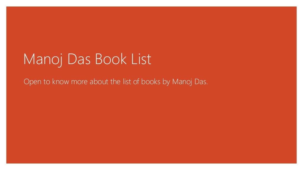 Manoj Das Book List (1).pptx