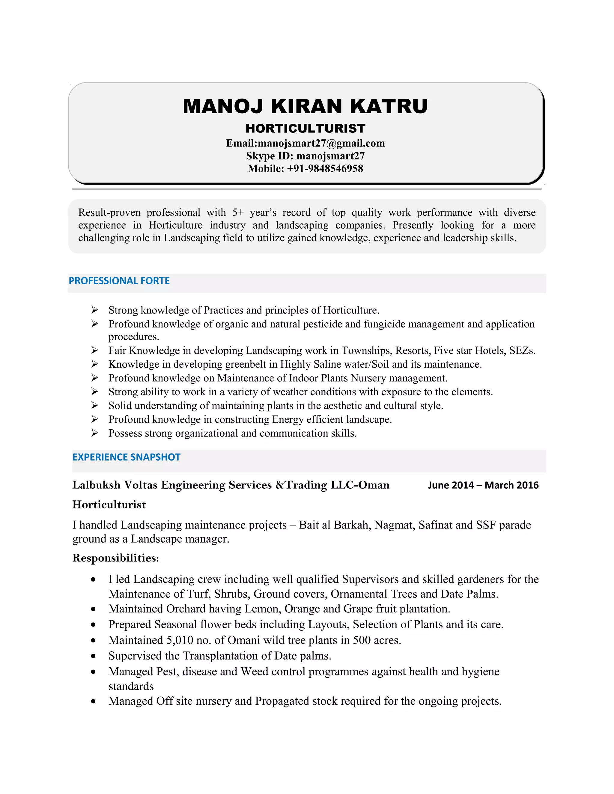 Horticulturist | DOC