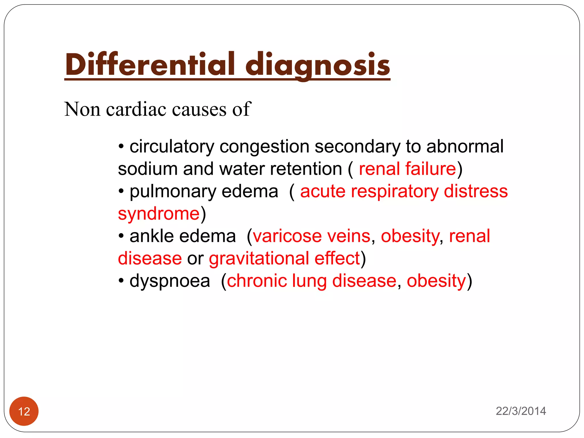Heart Failure - Diagnosis and Differential Diagnosis | PPTX