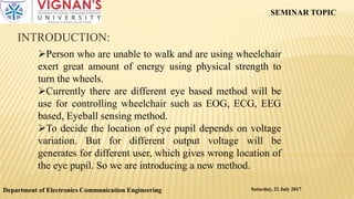EYE CONTROLLED WHEEL CHAIR USING RASPBERRY PI | PPT