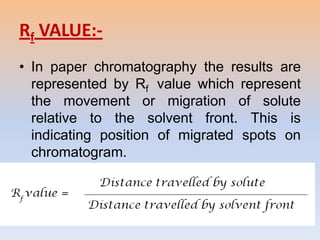 Presentation on principle of paper chromatography and Rf Value | PPSX