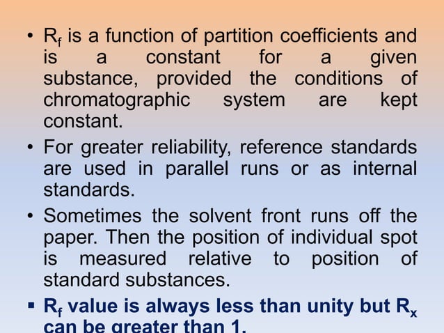 Presentation on principle of paper chromatography and Rf Value | PPSX