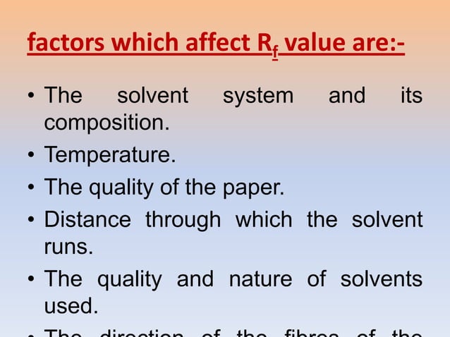 Presentation on principle of paper chromatography and Rf Value | PPSX