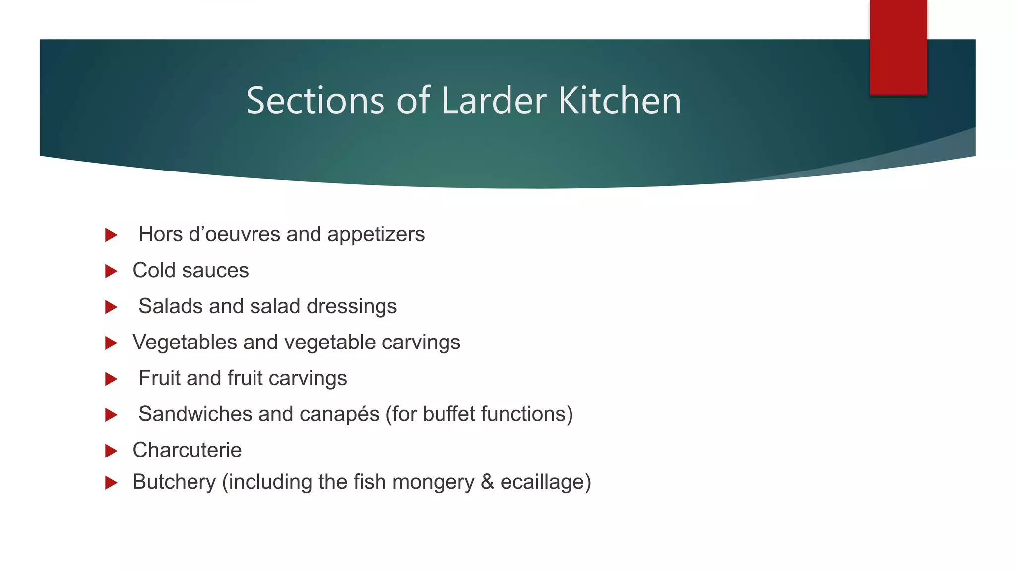 larder food production BHM or B.SC(HHA) 5th Semester | PPTX