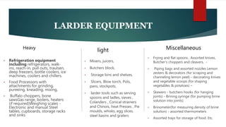larder food production BHM or B.SC(HHA) 5th Semester | PPTX